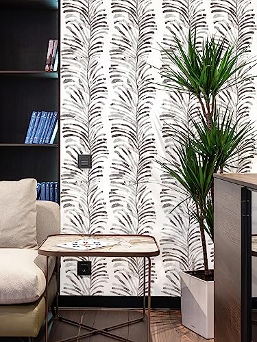 Modern Peel and Stick Wallpaper Boho Contact Paper for Cabinets Brown Wallpaper for Bedroom Self Adhesive Wallpaper Removable Stripe Wall Paper for Nursery Herringbone Shelf Drawer Liner17.3” x 78.7”