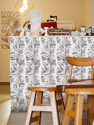 Modern Peel and Stick Wallpaper Boho Contact Paper for Cabinets Brown Wallpaper for Bedroom Self Adhesive Wallpaper Removable Stripe Wall Paper for Nursery Herringbone Shelf Drawer Liner17.3” x 78.7”