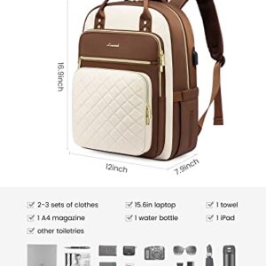 LOVEVOOK Laptop Backpack for Women, Fashion Travel Work Commuter Backpack Purse with USB Port, Lightweight Casual Daypacks, Nurse Teacher College Computer Bag, Fit 15.6" Laptop