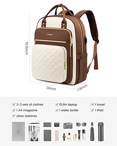 LOVEVOOK Laptop Backpack for Women, Fashion Travel Work Commuter Backpack Purse with USB Port, Lightweight Casual Daypacks, Nurse Teacher College Computer Bag, Fit 15.6" Laptop