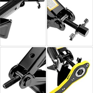 QWORK 4409 lbs Scissor Jack for Car, Steel Scissor Lift Jack Car Kit, Car Tire Jack for Auto/SUV/MPV, with Saving Effort Ratchet, Black