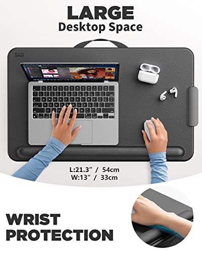 SAIJI Laptop Lap Desk, Portable Laptop Desk for Bed - Fits Up to 17" Laptop & MacBook,Lightweight Tray Table with Storage Drawer, Lap Desk with Cushion, Lap Computer Desk for Laptop