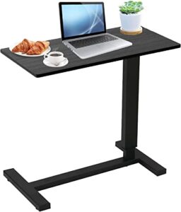 erinaik adjustable height overbed table, large medical bedside desk with hidden casters, 31.5" l x 15.7" w, mobile tray table for hospital, office, home, study use