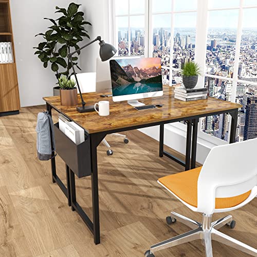 Small Computer Desk 31 Inch Small Office Desk Writing Desks Home Office Desks Small Space Desk Study Table Modern Simple Style Work Table with Storage Bag Headphone Hook Metal Frame for Home, Bedroom