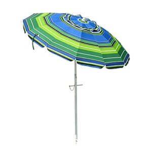 yescom 6 ft striped outdoor beach umbrella uv protection sunshade tilt sand anchor backyard camp trip parasol