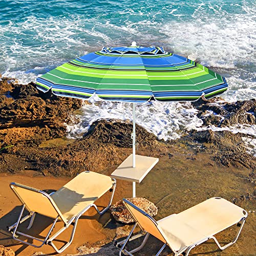 Yescom 6 Ft Striped Outdoor Beach Umbrella UV Protection Sunshade Tilt Sand Anchor Backyard Camp Trip Parasol