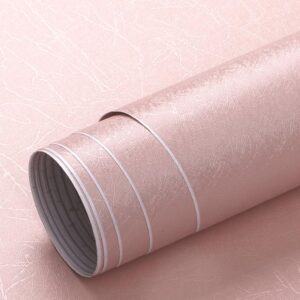 GloryTik 17.7"X78.7" Pink Wallpaper Peel and Stick Silk Textured Wallpaper Pink Contact Paper Self Adhesive Removable Wallpaper Thicken Wallpaper for Bedroom Walls Cabinet Decoration Vinyl Rolls