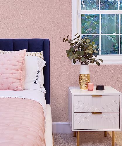 GloryTik 17.7"X78.7" Pink Wallpaper Peel and Stick Silk Textured Wallpaper Pink Contact Paper Self Adhesive Removable Wallpaper Thicken Wallpaper for Bedroom Walls Cabinet Decoration Vinyl Rolls