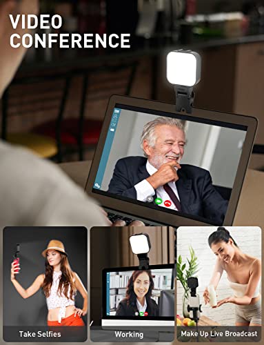 ACNCTOP 64 LED Rechargeable Selfie Light - 5 Lighting Mode Phone Ring Light Mini Portable Clip on Fill Lights for iPhone, Cell Phone, Laptop, TikTok, Selfie, Video Conference, Camera