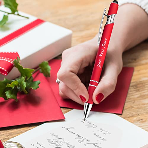 Hapelf Up to 500 Bulk Personalized Pens Custom Engraved Ballpoint Pen with Stylus Tip Retractable Multi-Color Housing Black Ink Pen for Business Writting Graduation journaling Signature