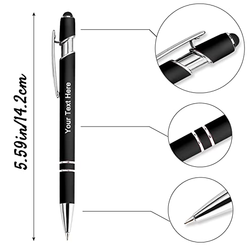 Hapelf Up to 500 Bulk Personalized Pens Custom Engraved Ballpoint Pen with Stylus Tip Retractable Multi-Color Housing Black Ink Pen for Business Writting Graduation journaling Signature