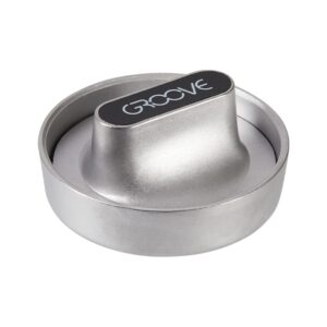 groove pivot: premium 2-piece aluminum herb grinder with innovative ergonomic knob grip - portable spice grinder hand held for precise shredding