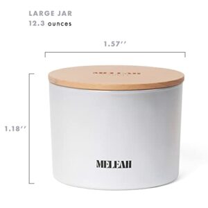 Meleah Angel’s Bath Scented Candle for Home, Spa or Meditative Space, Natural Soy Wax Candles Scented with Lavender, Almond and Vanilla in Decorative Glass Jars, Delicate, Cozy Scent (138x138x167mm)