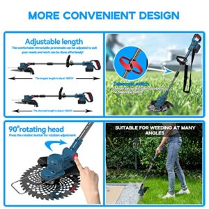 Windpost Weed Wacker Battery Powered,Two 3000mAH Batteries,Cordless String Trimmer & Edger,8 in Cutting Blades,Electric Weed Eater,850W Powerful Motor for Garden Yard