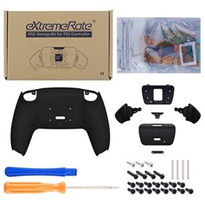 eXtremeRate Black Back Paddles Programable Rise Remap Kit for PS5 Controller BDM-030, Upgrade Board & Redesigned Back Shell & Back Buttons Attachment for PS5 Controller - Controller NOT Included