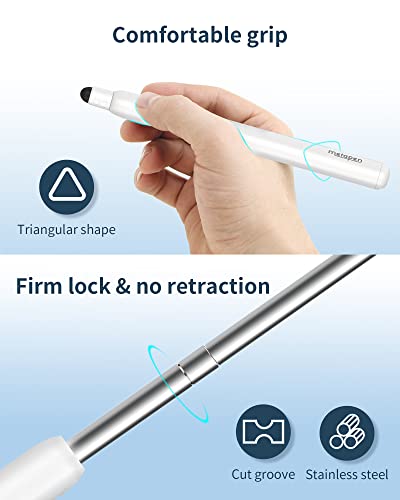 Metapen X1 Universal Stylus Pen for Touch Screens, 2-1 Retractable Pointer & Stylus with Special Flocking Tip, High Precision & Soft, Stylus Pen for iPad/iPhone/Android/Tablets/Samsung/HP/Kindle