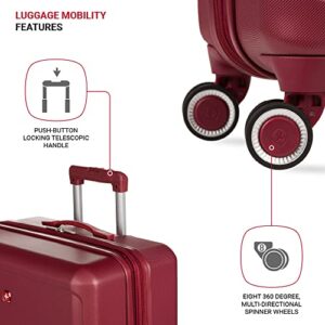 SwissGear 8090 Hardside Expandable Luggage with Spinner Wheels, Burgundy, Checked-Large 28-Inch