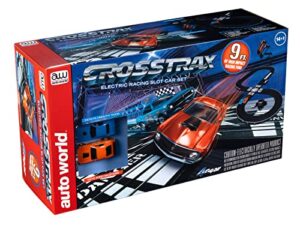 auto world crosstrax road course 9' slot car race set