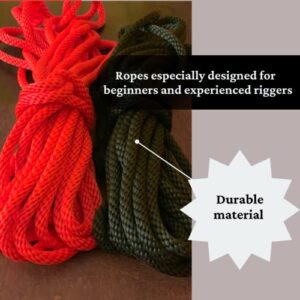 Let's Knot - Rope Kit for Beginners and Experienced Riggers - Silky Soft Rope - Perfect for Simple and Complex Knots - Japanese Rope Style - Set of Two 30 Ft Ropes 1 Storage Bag - 8mm Braided Rope