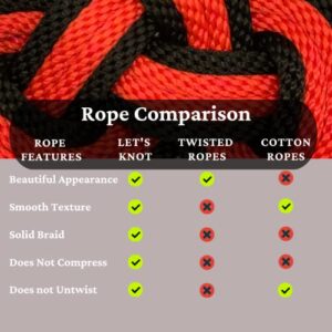 Let's Knot - Rope Kit for Beginners and Experienced Riggers - Silky Soft Rope - Perfect for Simple and Complex Knots - Japanese Rope Style - Set of Two 30 Ft Ropes 1 Storage Bag - 8mm Braided Rope