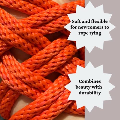 Let's Knot - Rope Kit for Beginners and Experienced Riggers - Silky Soft Rope - Perfect for Simple and Complex Knots - Japanese Rope Style - Set of Two 30 Ft Ropes 1 Storage Bag - 8mm Braided Rope