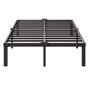 xtfei Full Bed Frame Heavy Duty 18 Inch Tall Metal Slats Support No Box Spring Needed Full Size with Large Storage Space and Non Slip Mattress Gaskets Noise Free