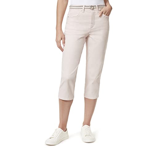 Gloria Vanderbilt Women's High Rise Belted Capri, Rosy Pink