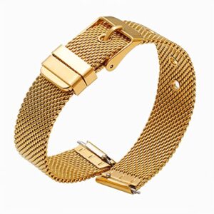 milanese quick release watch band stainless steel mesh watch strap watchband replacement bracelet pin buckle design for smart watches 10 12 14 16 18 20 22mm ( color : gold , size : 10mm )