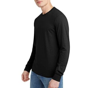 Hanes Size Originals Men's Tri-Blend Long Sleeve T-Shirt, Black, X Large Tall