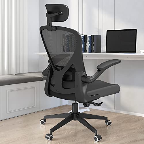 SICHY AGE Ergonomic Chair with Headrest Big and Tall Office Chair Computer Chair Desk Chair Adjustable Headrest Lumbar Support 450 lbs Heavy Duty Office Chair with Metal Base Black