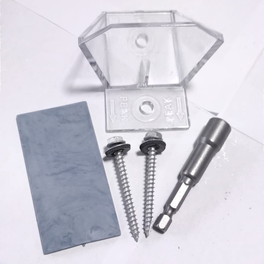 50 Snow Claw FB (Flat Bottom) with Sealing Gasket,100 Ruspert Screws, Free Hex bit !! Snow Guard,Ice Guard, Snow Guard for Metal Roofing