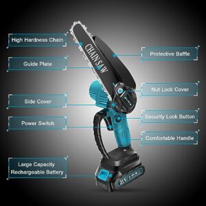 Zikopomi Hand Saw Pruning Tree Branches Electric Pruning with Rechargeable Battery & Chain, Yard Work Power Tool Gift, Can Replace Electric Pruning Shears to Trim Branches (2 Batteries&2 Chains)