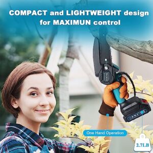 Zikopomi Hand Saw Pruning Tree Branches Electric Pruning with Rechargeable Battery & Chain, Yard Work Power Tool Gift, Can Replace Electric Pruning Shears to Trim Branches (2 Batteries&2 Chains)