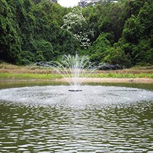 HQUA-FS01 110V, 1/2HP, OD(φ) 32” Large Pond Floating Fountain with 13000 GPH Fountain Pump, 100’ Power Cord, Classic Crown Spray Pattern 33'x12'