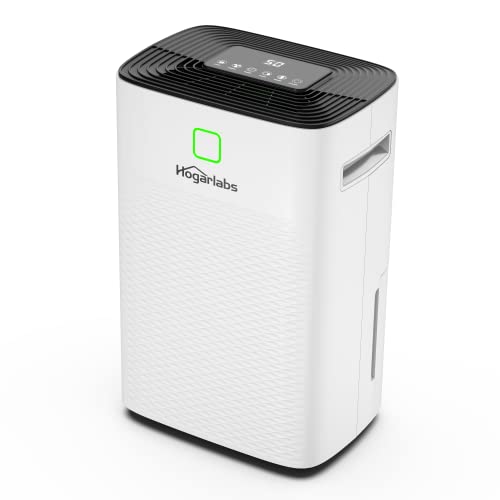 HOGARLABS 30 Pint Dehumidifiers Up to 2000 Sq Ft for Continuous Dehumidify, Home Dehumidifier with Digital Control Panel and Drain Hose for Basements, Bedroom, Bathroom.