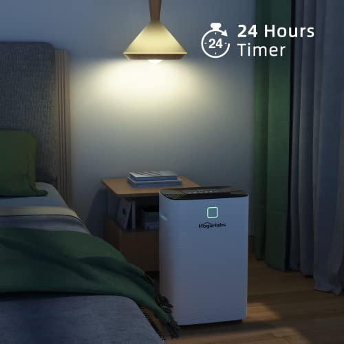 HOGARLABS 30 Pint Dehumidifiers Up to 2000 Sq Ft for Continuous Dehumidify, Home Dehumidifier with Digital Control Panel and Drain Hose for Basements, Bedroom, Bathroom.