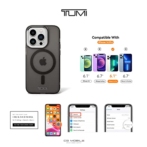 CG MOBILE TUMI Phone Case for iPhone 14 Pro in Clear Black MagSafe Compatible Case, Real Protective & Transparent Anti-Scratch Cover with Easy Snap-on, Shock Absorption & Signature Logo