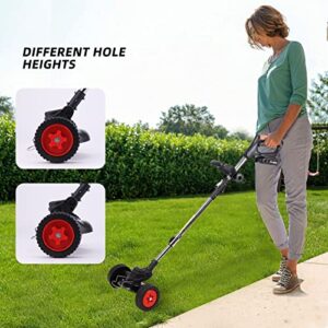 Weed Wacker Cordless Weed Eater,3-in-1 Lightweight Push Grass String Trimmer Edger,21V Li-Ion Battery Powered,3 Lawn Tools with Lightweight Wheeled for Home Garden Yard Mowing（Black）