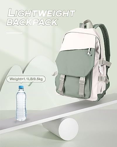 UPPACK Backpack small backpack for women aesthetic college backpack travel backpack Hiking Preppy Backpack for Men Lightweight Casual Daypack（Grey Green）