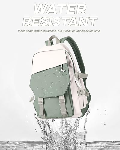 UPPACK Backpack small backpack for women aesthetic college backpack travel backpack Hiking Preppy Backpack for Men Lightweight Casual Daypack（Grey Green）