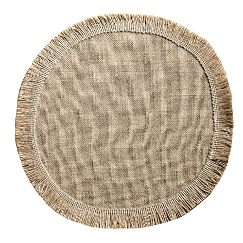 Placemat Farmhouse Vintage Jute Tassel Table mat Round Bowl mat Rectangular Insulated mat Napkin Set 11.81*17.72英寸 Jute Cross Knot lace + Crypto Jute