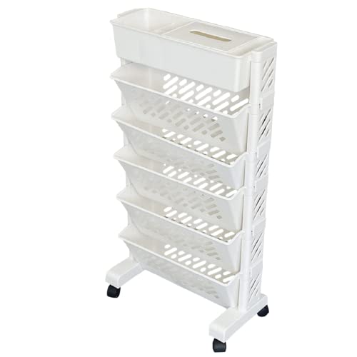 APBATS 6 Tier Book Rack Storage Bookshelf, Removable Movable Unique Bookcase, Utility Organizer White Bookshelves for Kids Children Students Study in Bedroom Living Room Home School