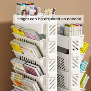 APBATS 6 Tier Book Rack Storage Bookshelf, Removable Movable Unique Bookcase, Utility Organizer White Bookshelves for Kids Children Students Study in Bedroom Living Room Home School