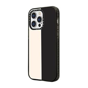 CASETiFY Impact Case for iPhone 13 Pro Max Compatible with Magsafe - White/Black Colorblock - Clear Black