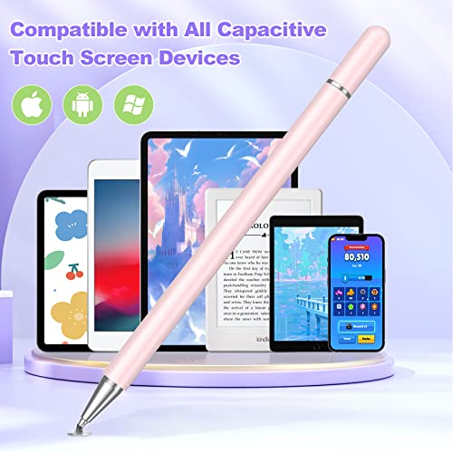 Stylus Pens for Touch Screens, High Precision 2-in-1 Disc Stylus Pen for iPad Compatible with iPhone/iPad/Android/Tablets and All Capacitive Touch Screens