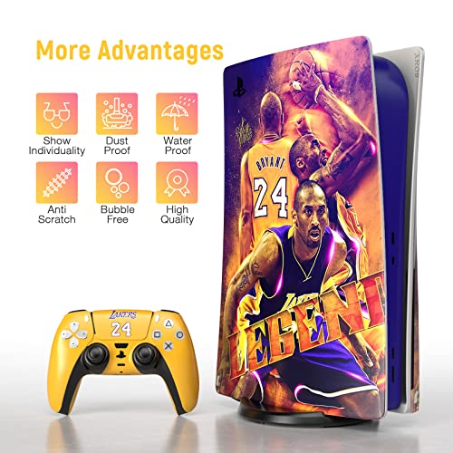 TESSGO PS 5 Skin Disc Edition Anime Console and Controller Vinyl Sticker, Durable, Scratch Resistant, Bubble-Free, Precisely Line Up, Compatible with Play-Station 5