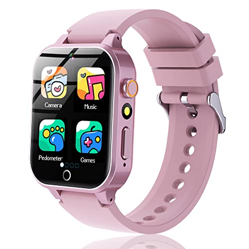 AWEHIRU Kids Smart Watch Girls Boys - Smart Watch for Kids Games Watch with 26 Games Music Player HDCamera Pedometer Alarm Video Flashlight Birthday Gifts for Kids 3-12 Years Old