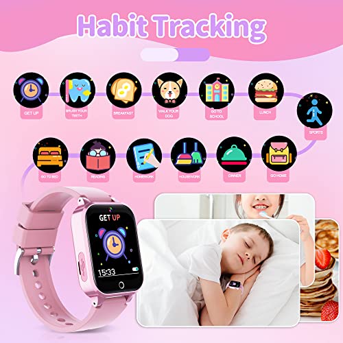 AWEHIRU Kids Smart Watch Girls Boys - Smart Watch for Kids Games Watch with 26 Games Music Player HDCamera Pedometer Alarm Video Flashlight Birthday Gifts for Kids 3-12 Years Old