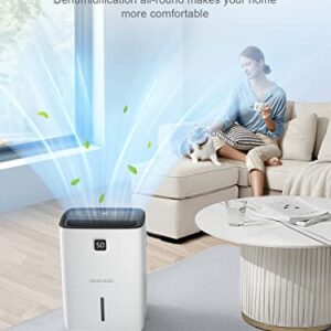 70 Pints Dehumidifiers for Home, VEAGASO 5,000 Sq.Ft Dehumidifier for Basement with Drain Hose, Large Room, Bathroom, Closet, Intelligent Humidity Control, 2023 Most Efficient, White