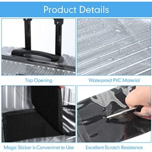 3 Pieces Clear Luggage Cover PVC Suitcase Luggage Cover Protector Waterproof Cover for Luggage Cover (Black Border, Left Opening Style)